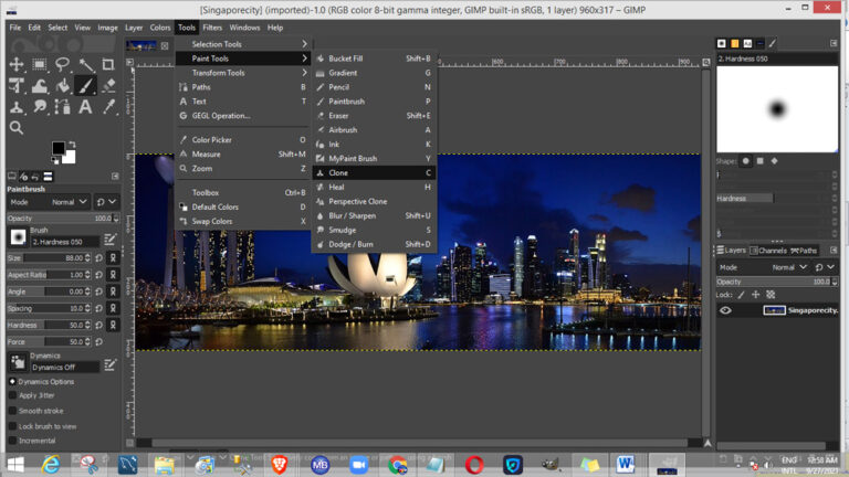 How to use the gimp clone tool