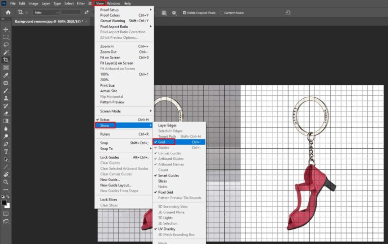 How to turn off Grids in photoshop